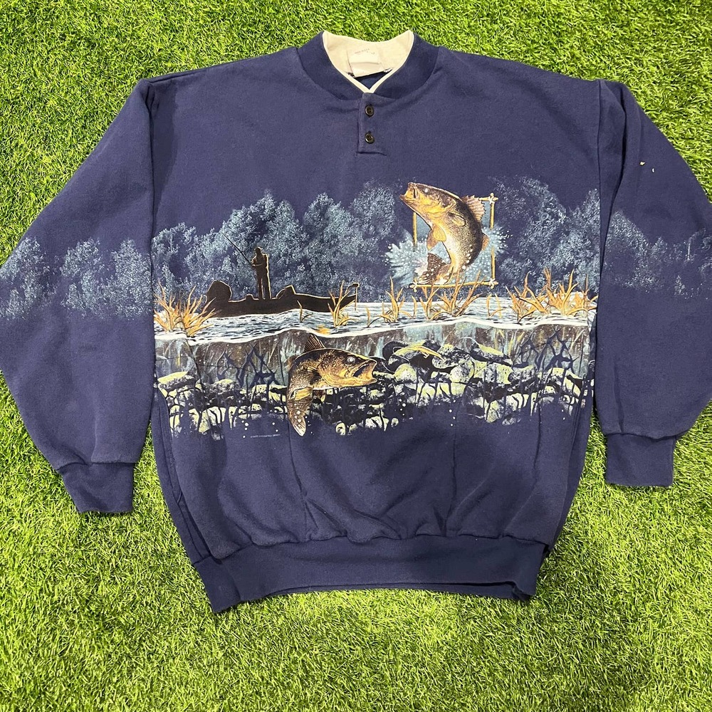 Vintage Art Unlimited Wrap Around Fish Walleye Crewne… - Gem